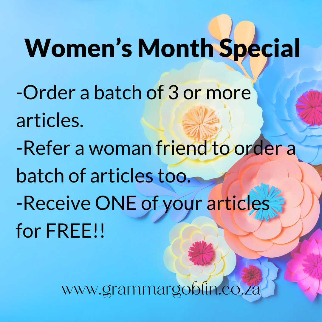 Women's Month Special - Grammar Goblin